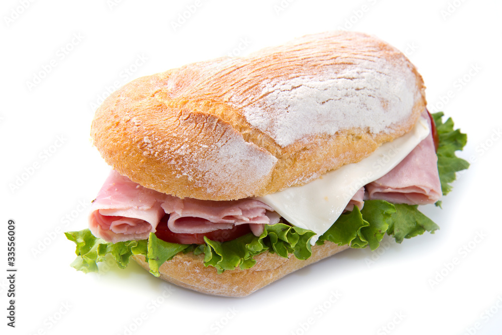 panino con prosciutto cotto Stock Photo | Adobe Stock