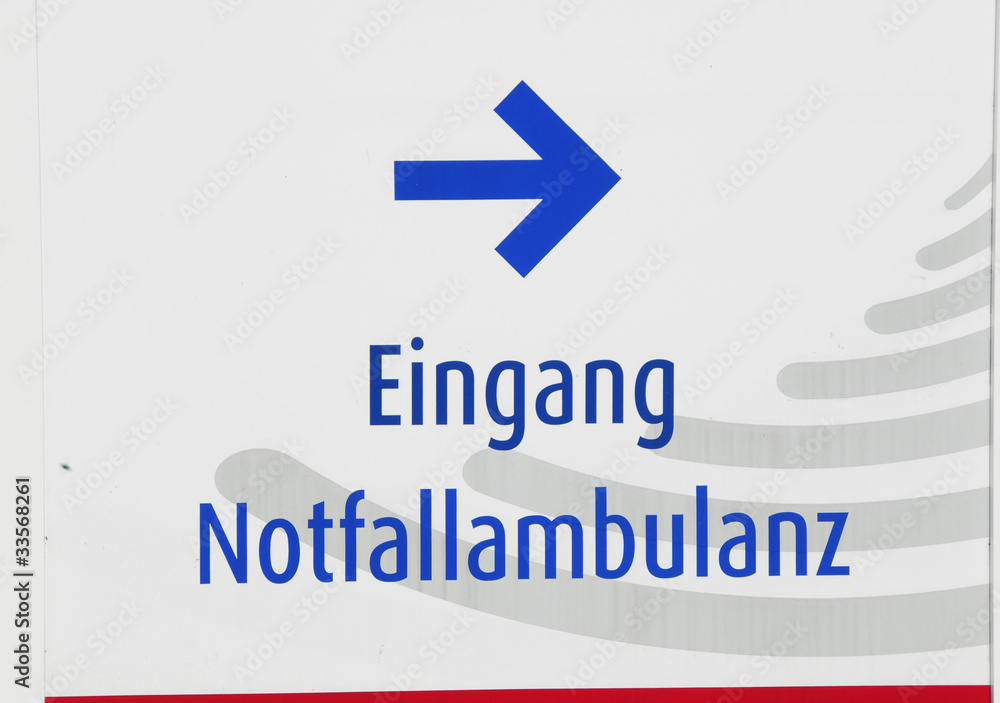 Schild Eingang Notfallambulanz Stock Photo | Adobe Stock