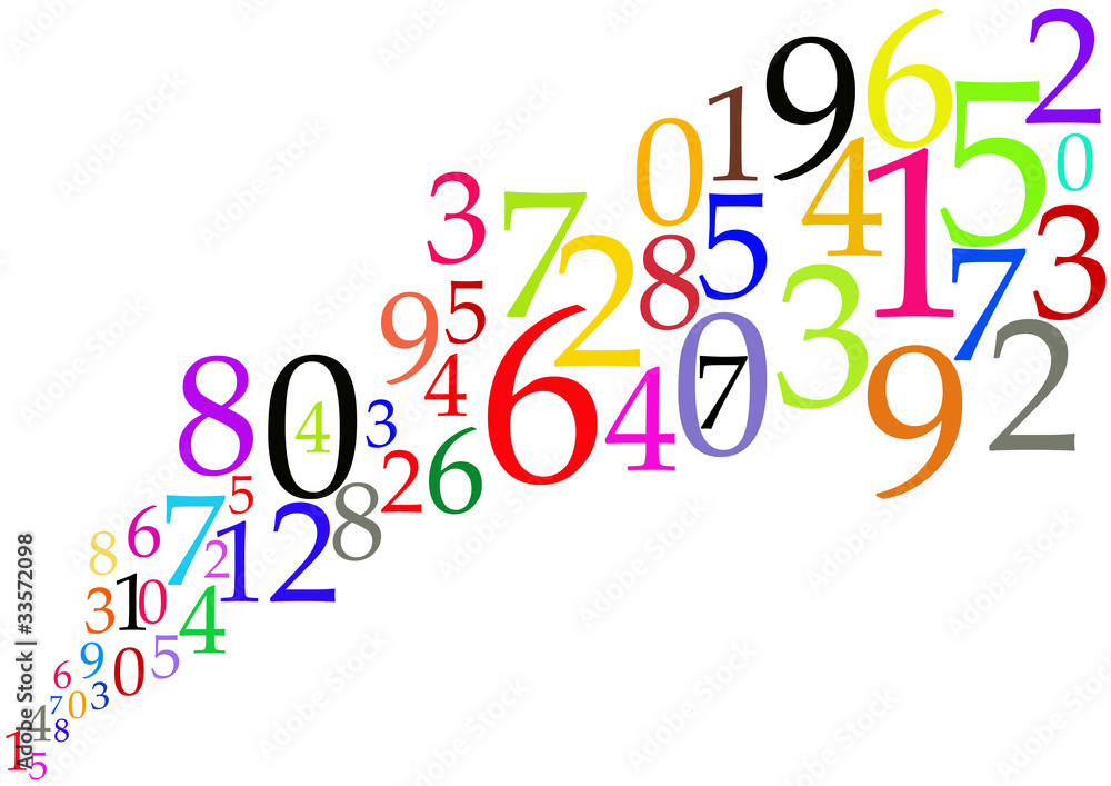 Números de colores Stock Illustration | Adobe Stock
