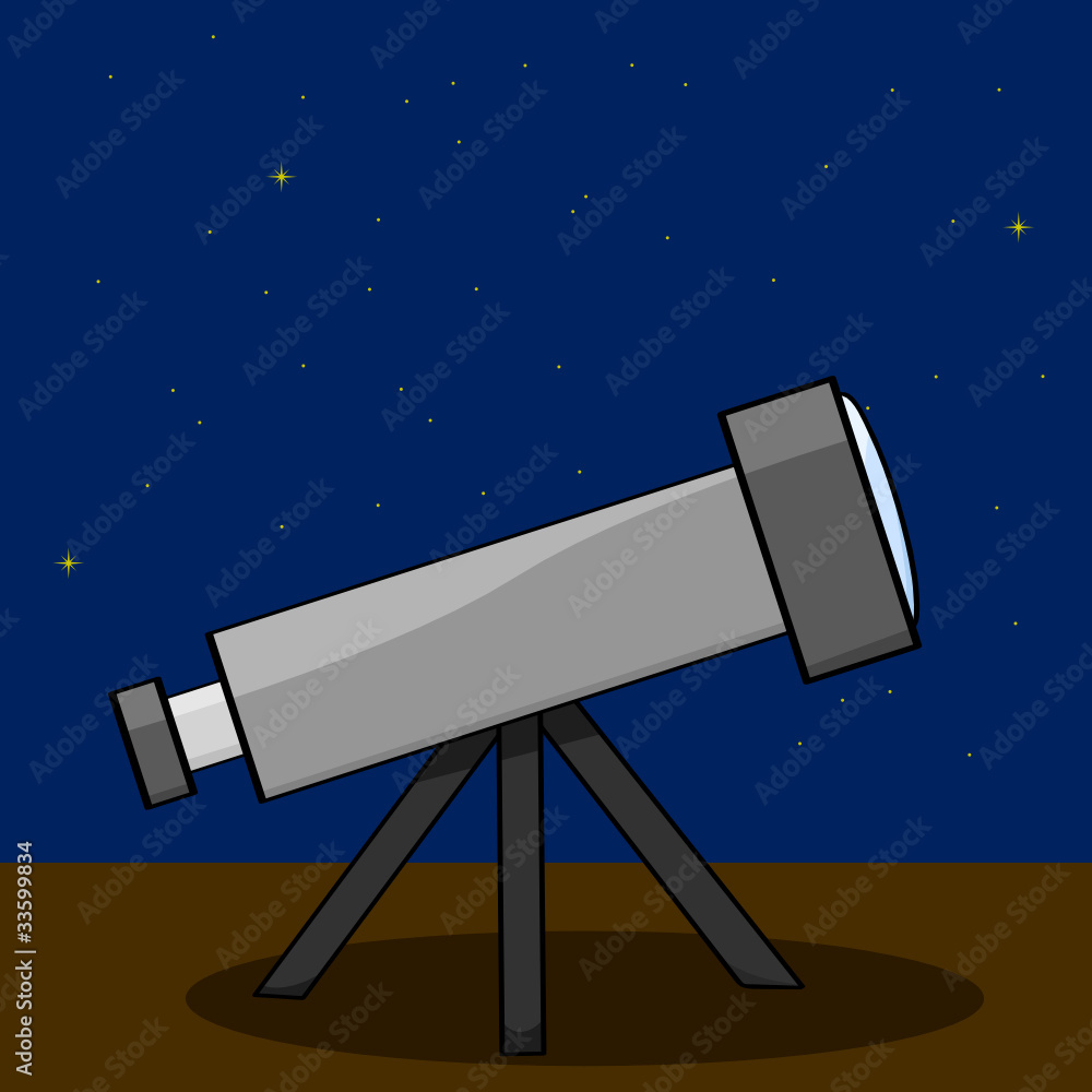 Cartoon telescope Stock Vector | Adobe Stock