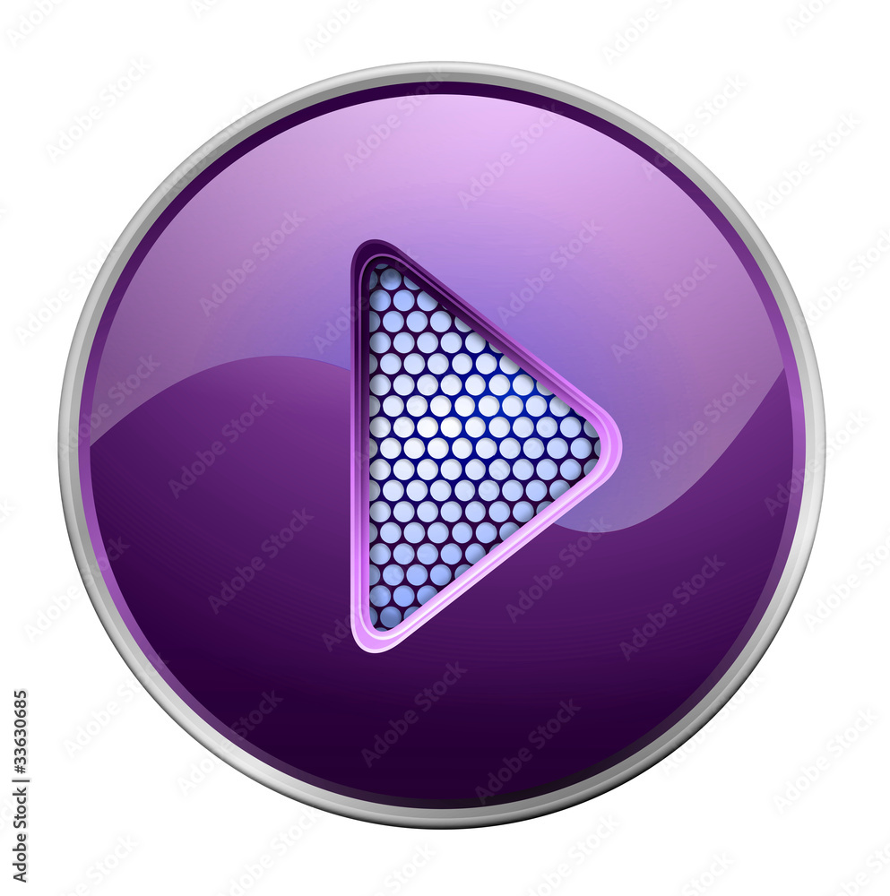 Shiny purple play button Stock Illustration | Adobe Stock