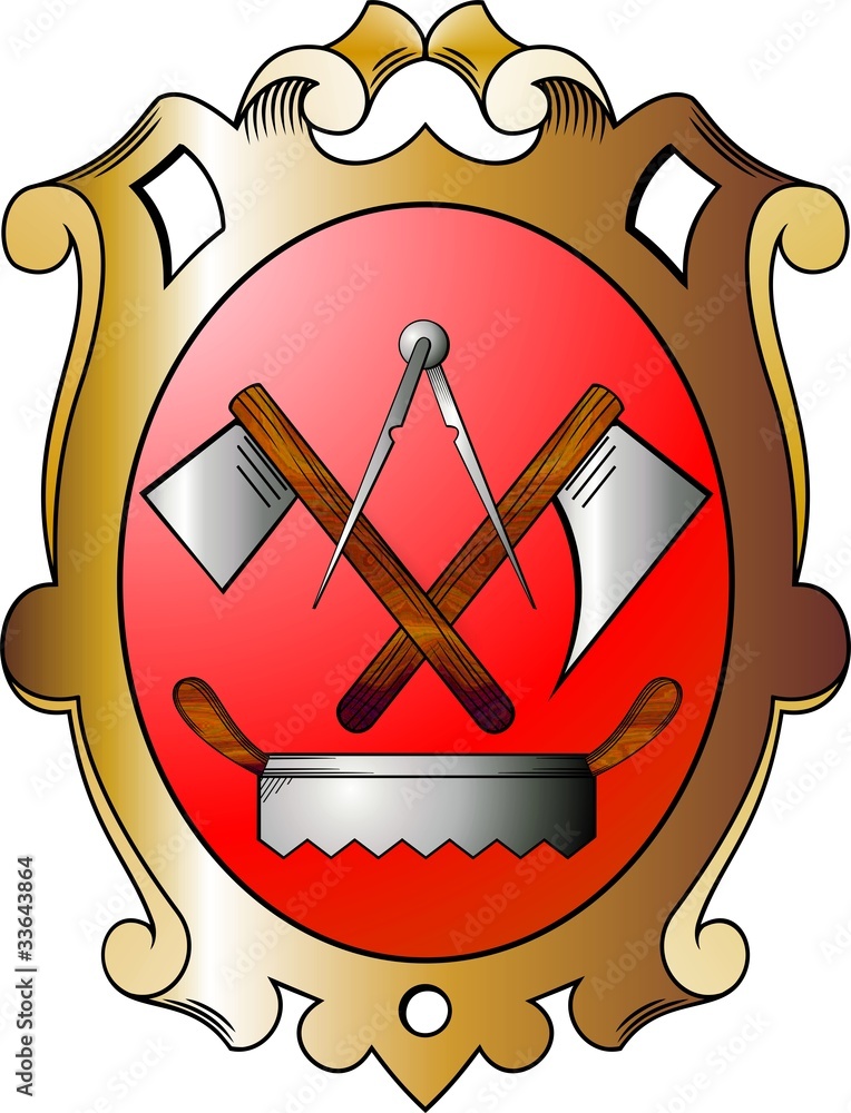 Zunftwappen Zimmermann Stock-Illustration | Adobe Stock