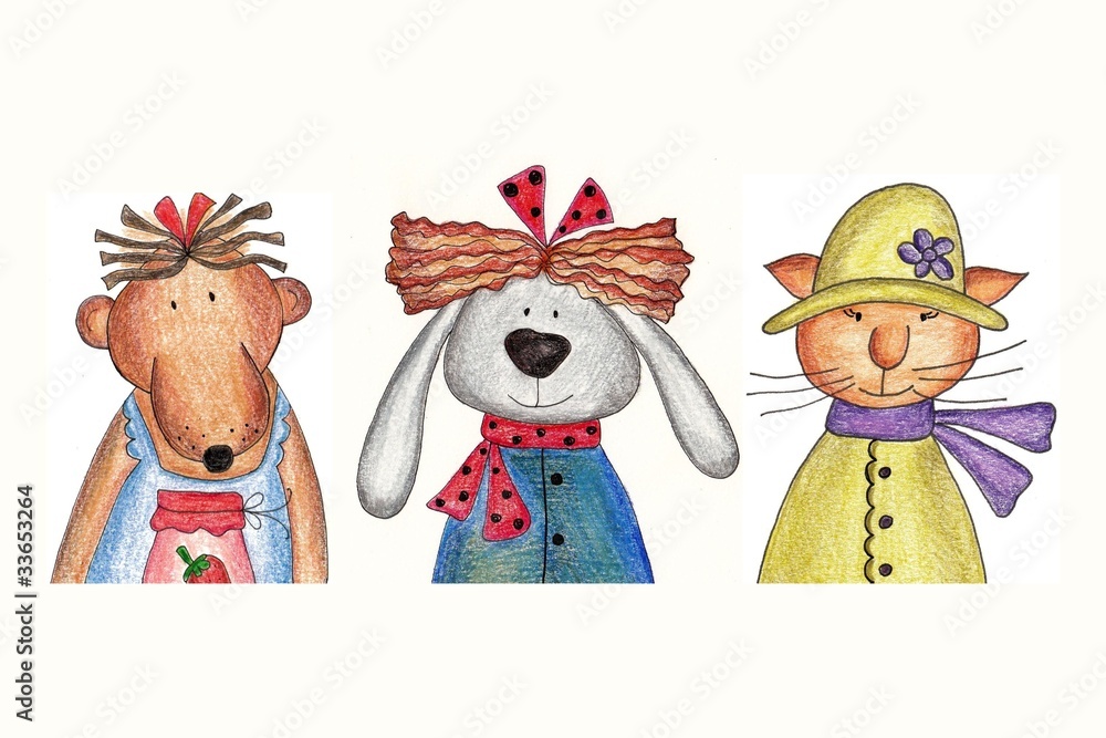 Cartoon characters Stock Illustration | Adobe Stock