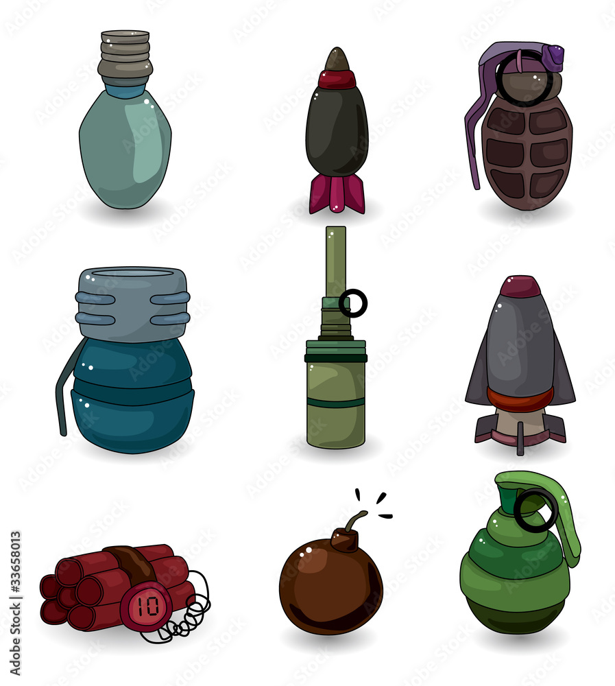 cartoon Explosive icon set. Stock Vector | Adobe Stock