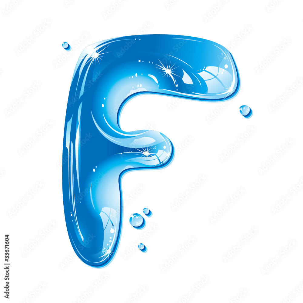 Water Liquid Letter - Capital F Stock Vector | Adobe Stock