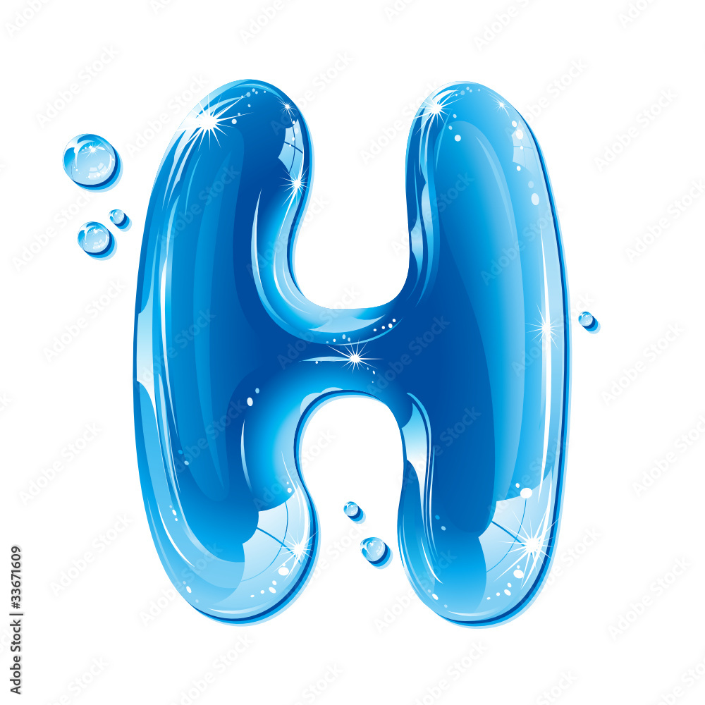 Water Liquid Letter - Capital H Stock Vector | Adobe Stock