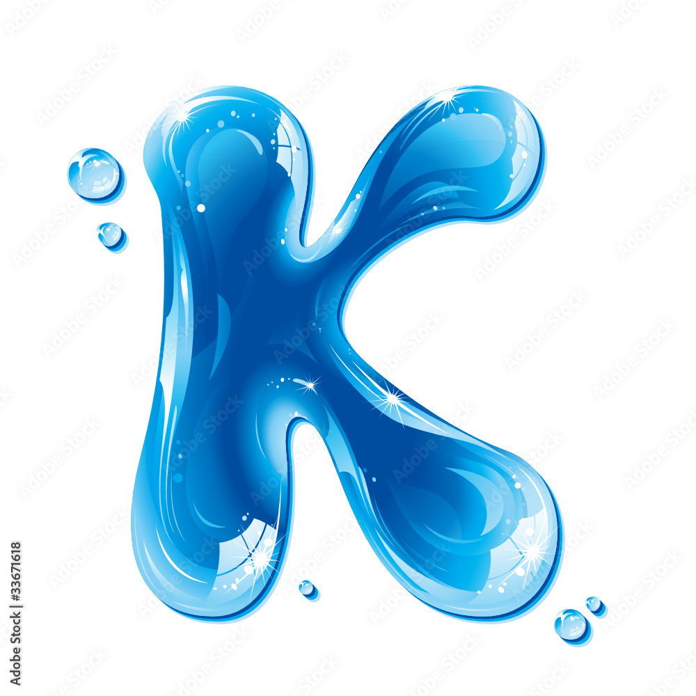 Water Liquid Letter - Capital K Stock Vector | Adobe Stock