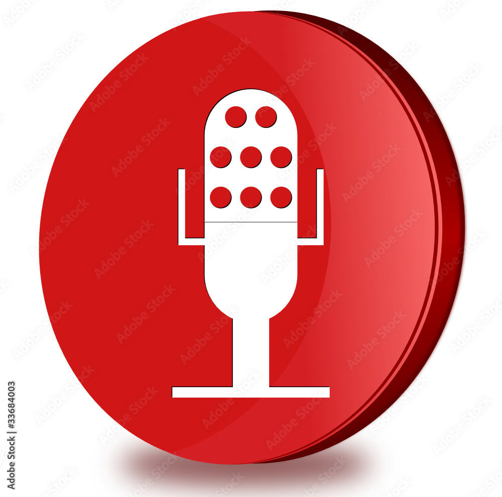 Mic glossy icon Stock Vector | Adobe Stock