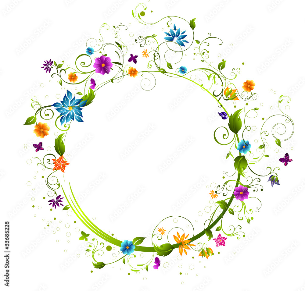 cercle fleuri Stock Vector | Adobe Stock