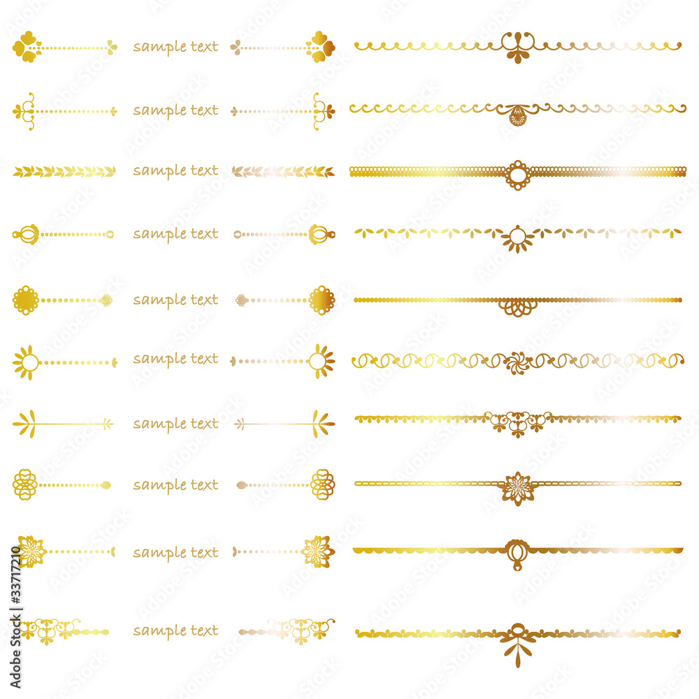gold line set Stock Vector | Adobe Stock