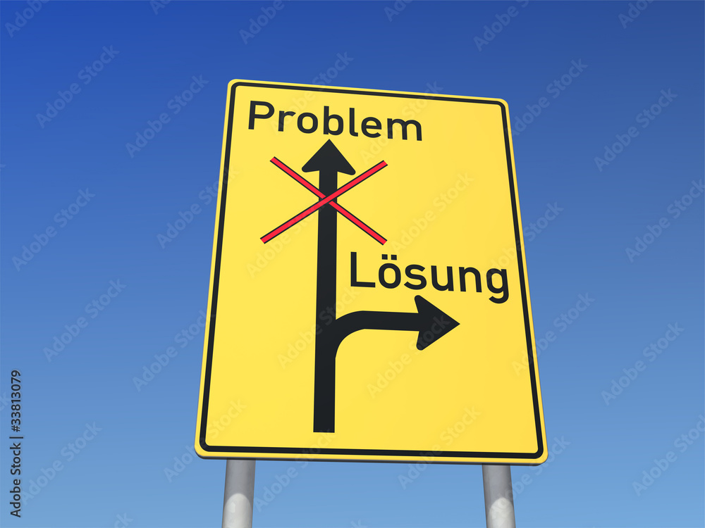 Schild Problem gelöst! Stock-Foto | Adobe Stock