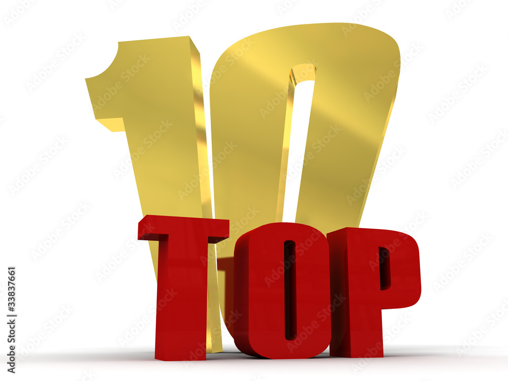 Top 10 3D concept isolated on white Stock Illustration | Adobe Stock