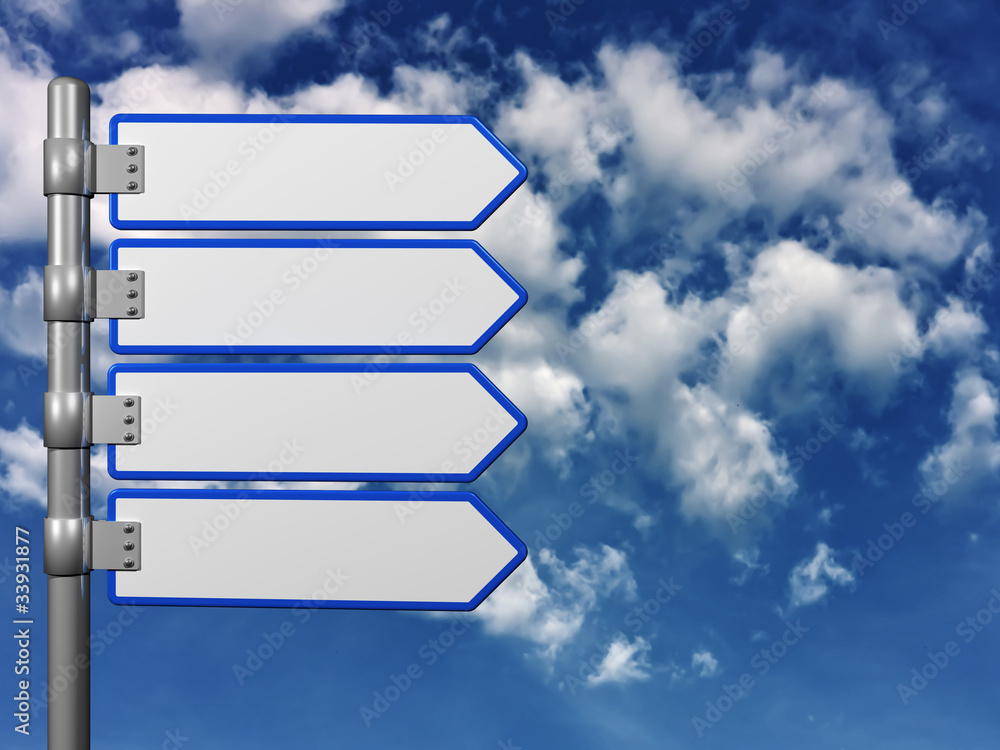 Direction signs - Road signs 3D Stock Illustration | Adobe Stock