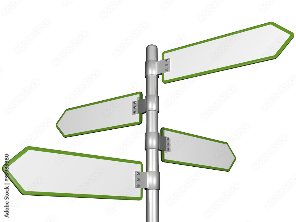 Direction signs - Road signs 3D Stock Illustration | Adobe Stock