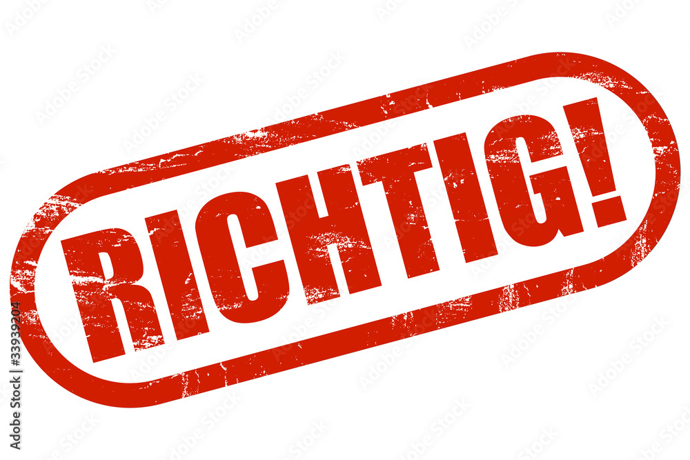 Grunge Stempel rot RICHTIG! Stock Illustration | Adobe Stock