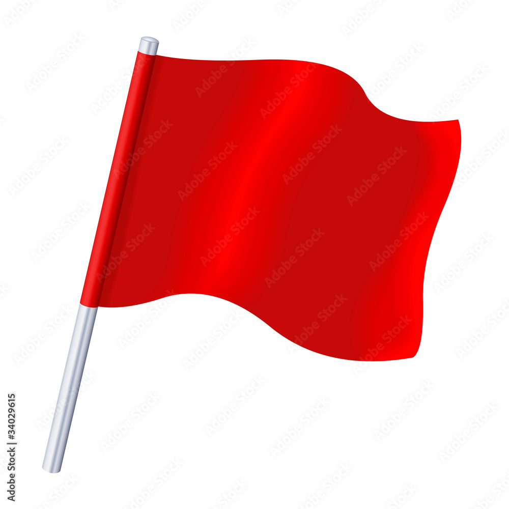 Drapeau rouge Stock Illustration | Adobe Stock