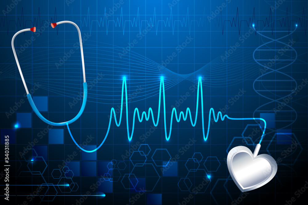 Stethescope showing Heart Beat Stock Vector | Adobe Stock