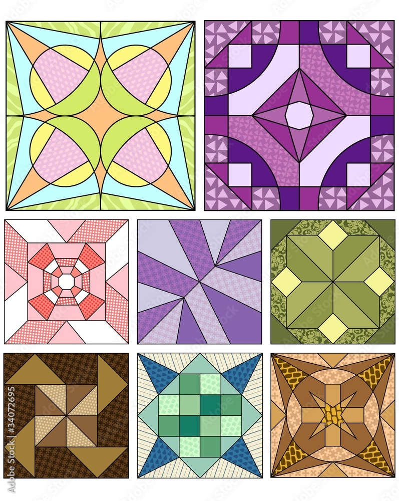 Advanced quilt patterns Stock Vector | Adobe Stock