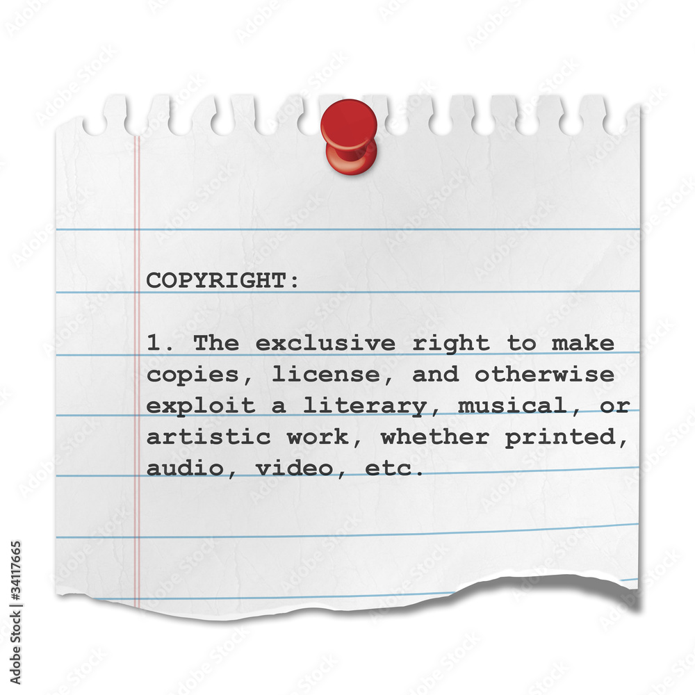 Recorte de papel texto COPYRIGHT ilustración de Stock | Adobe Stock