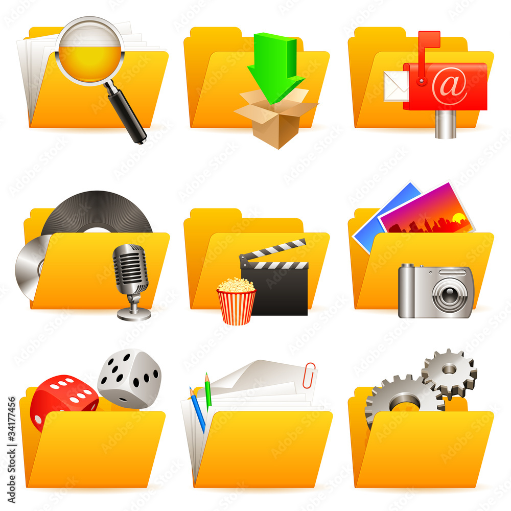 Folder icons. Stock Vector | Adobe Stock