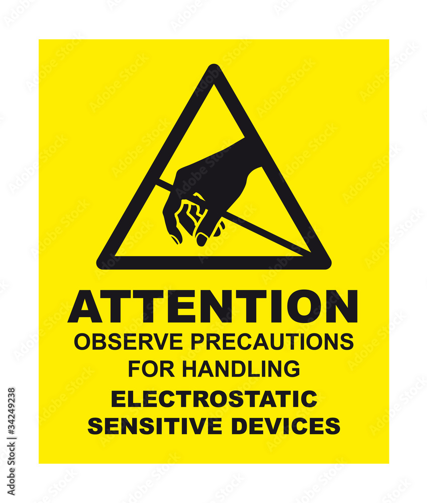 Anti-Static Warning Label Stock Vector | Adobe Stock