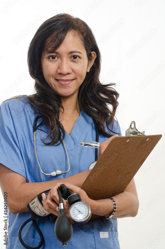 Attractive asian filipino nurse doctor healthcare worker Stock Photo ...