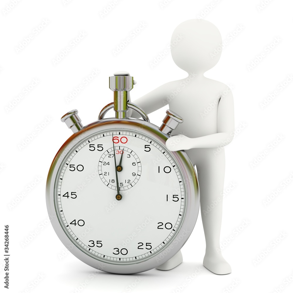 White man with stopwatch Stock Photo | Adobe Stock