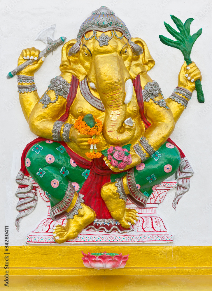 Indian Hindu God Name Siddhi Ganapati at Wat Saman temple Stock Photo ...