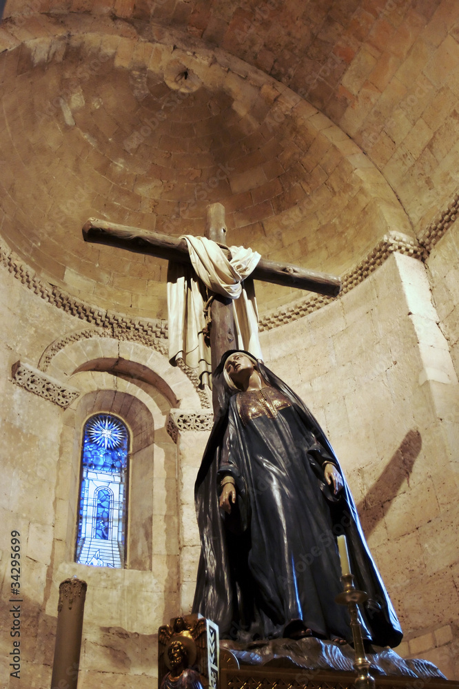 Virgin Mary with cross Stock Photo | Adobe Stock