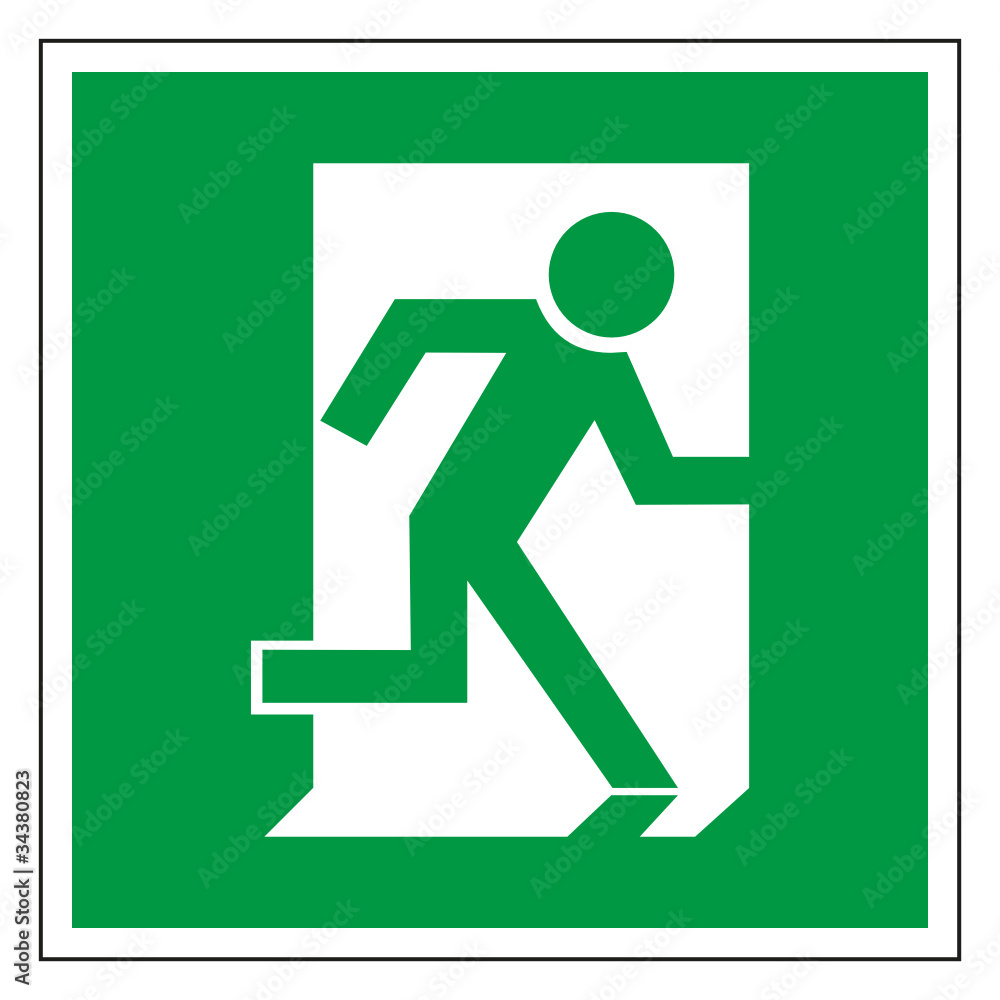 Vetor de Rettungszeichen Fluchtweg Notausgang Piktogramm Zeichen do ...