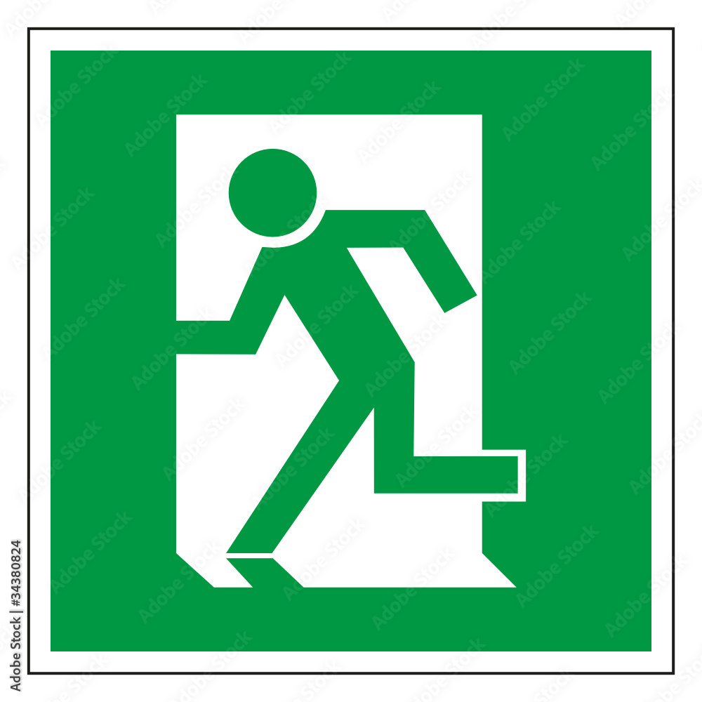 Rettungszeichen Fluchtweg Notausgang Piktogramm Zeichen Stock Vector ...