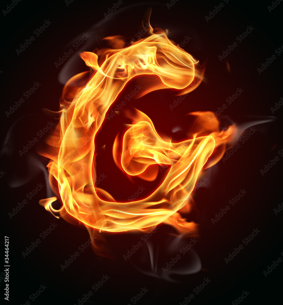 Fire letter "G" Stock Illustration | Adobe Stock