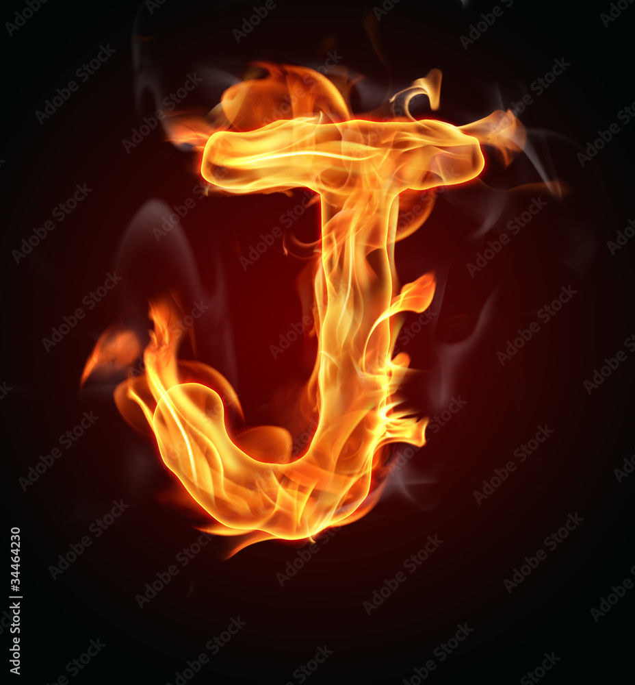 Fire letter "J" Stock Illustration | Adobe Stock