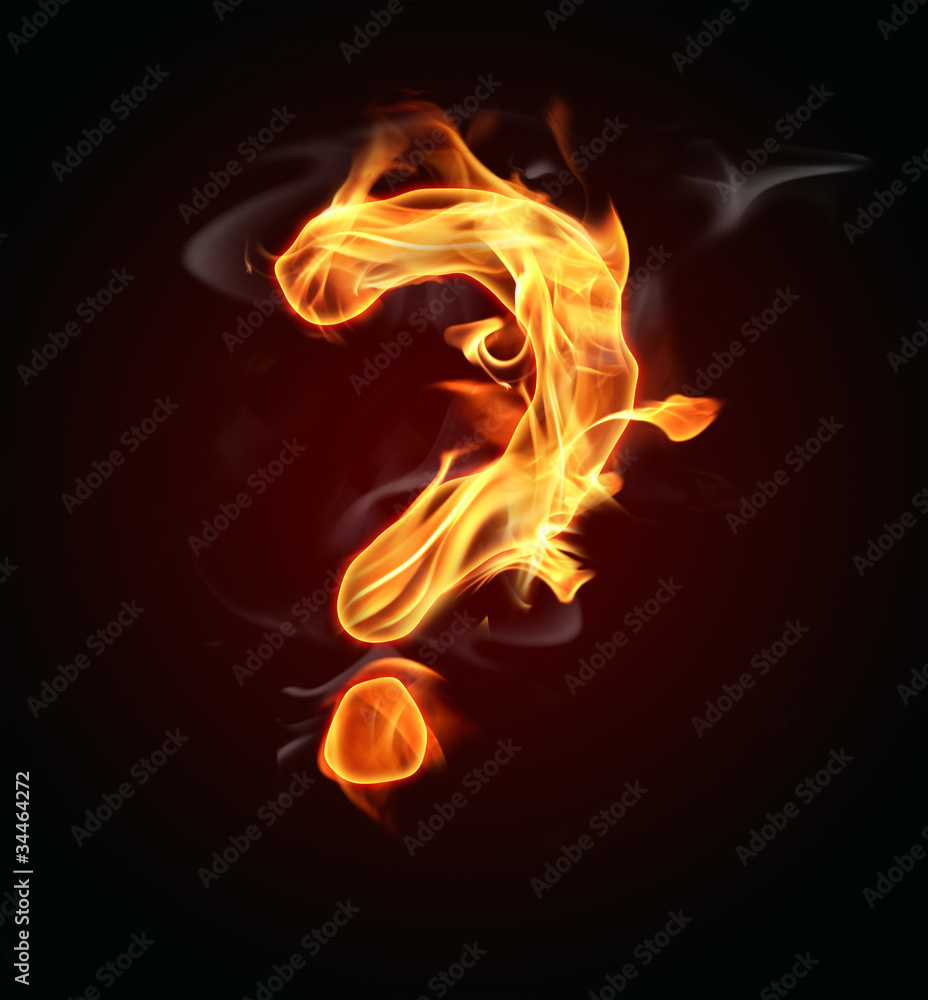 Fire alphabet question symbol Stock Illustration | Adobe Stock
