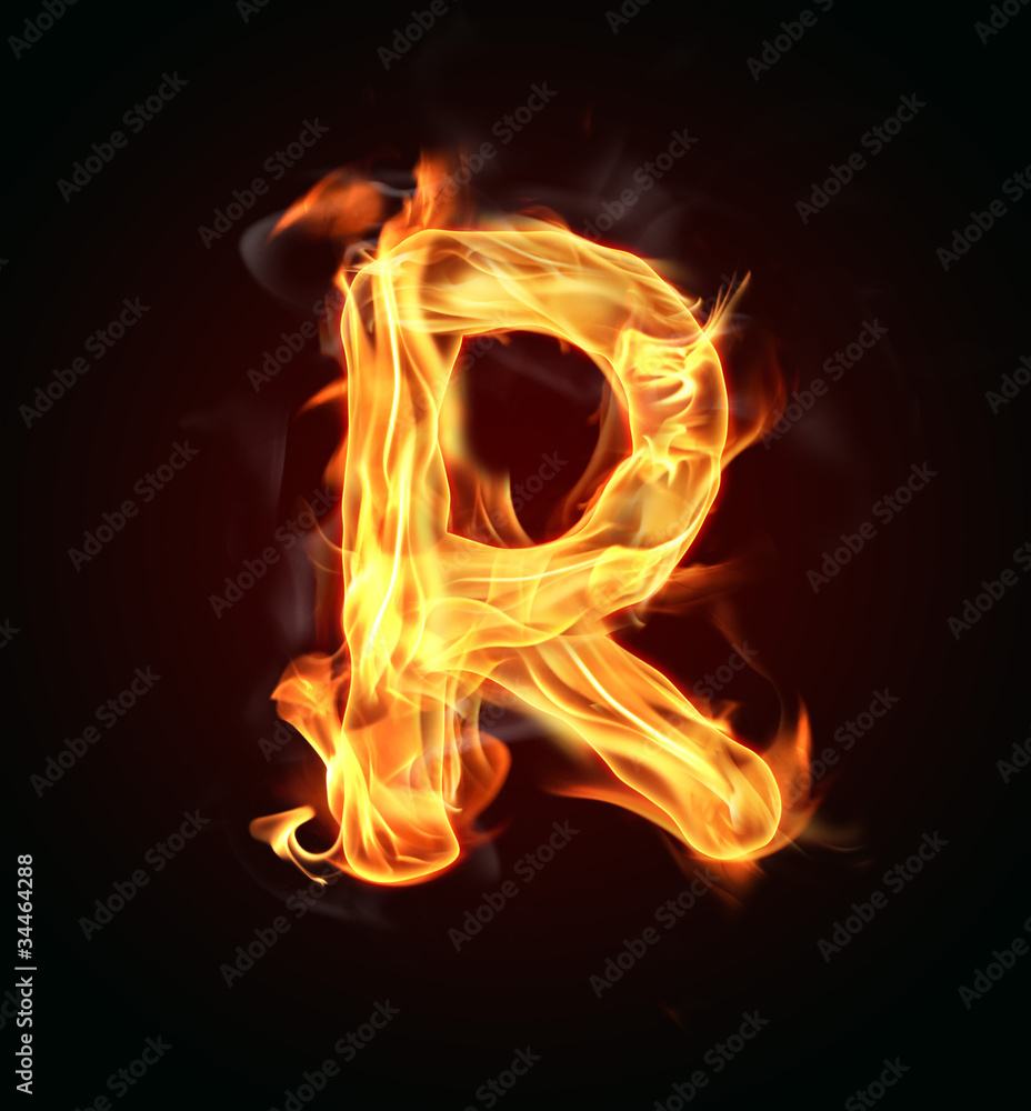 Fire letter "R" Stock Illustration | Adobe Stock