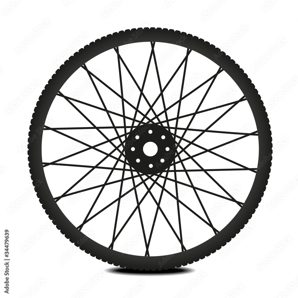 Bike wheel - vector illustration on white background Stock 벡터 | Adobe Stock