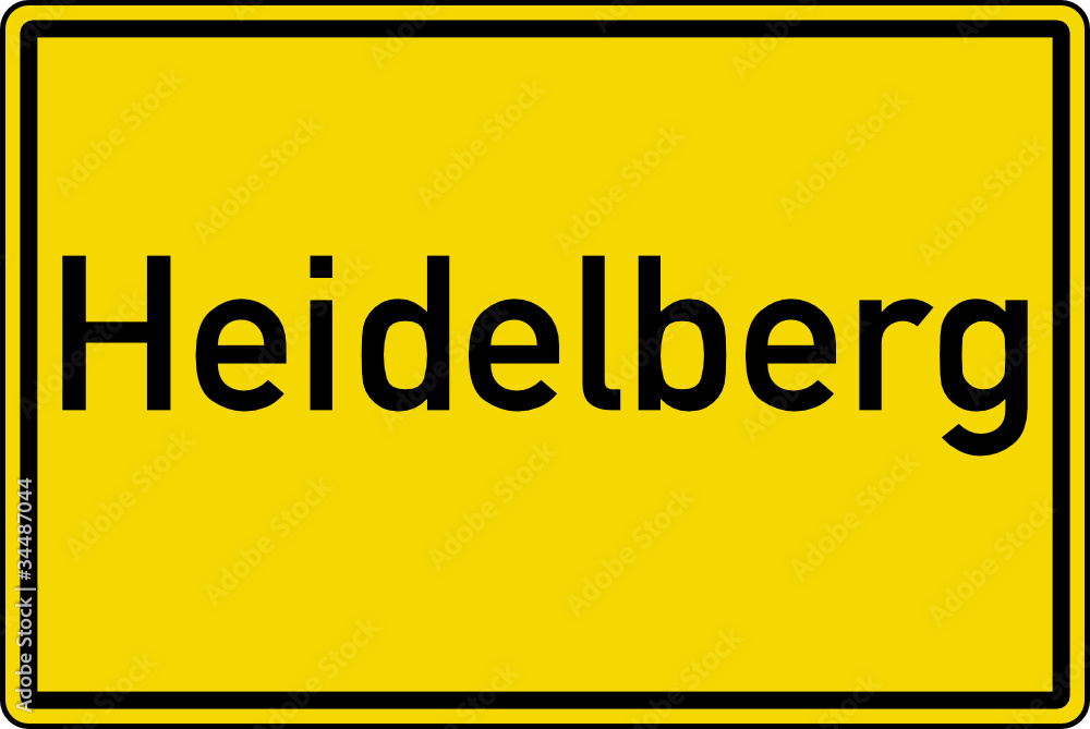 Heidelberg Ortstafel Ortseingang Schild Verkehrszeichen Stock Vector ...