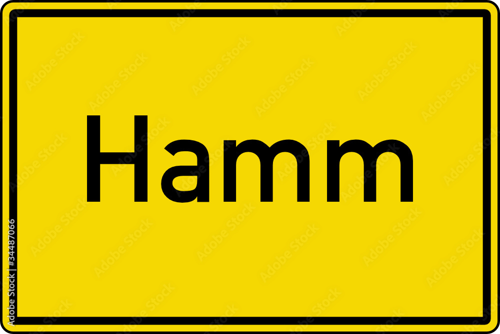 Hamm Ortstafel Ortseingang Schild Verkehrszeichen Stock Vector | Adobe ...