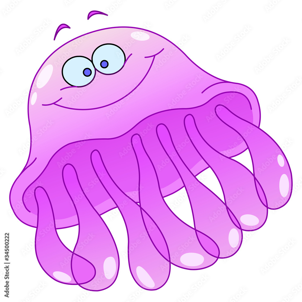 Cartoon jellyfish Stock Vector | Adobe Stock
