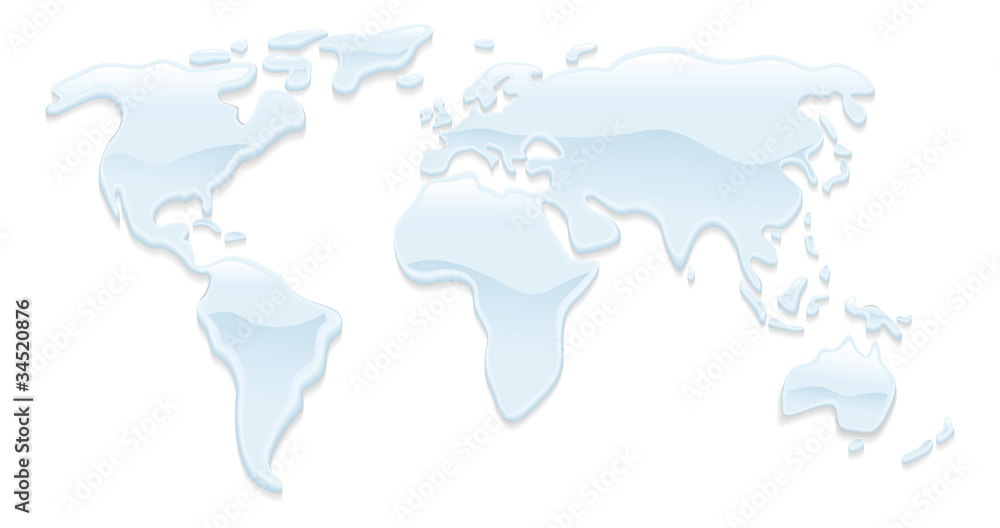 Water world map illustration Stock Vector | Adobe Stock