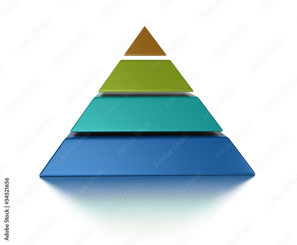 3D pyramid 4 levels Stock Illustration | Adobe Stock
