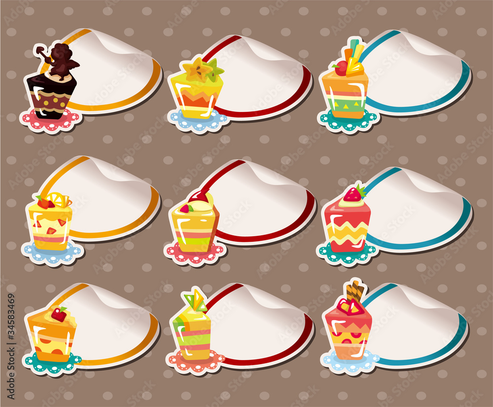 cartoon cake card. Stock Vector | Adobe Stock