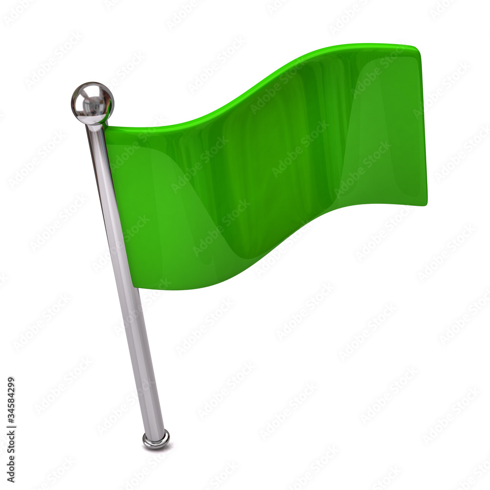 Green flag isolated on white background Stock Illustration | Adobe Stock
