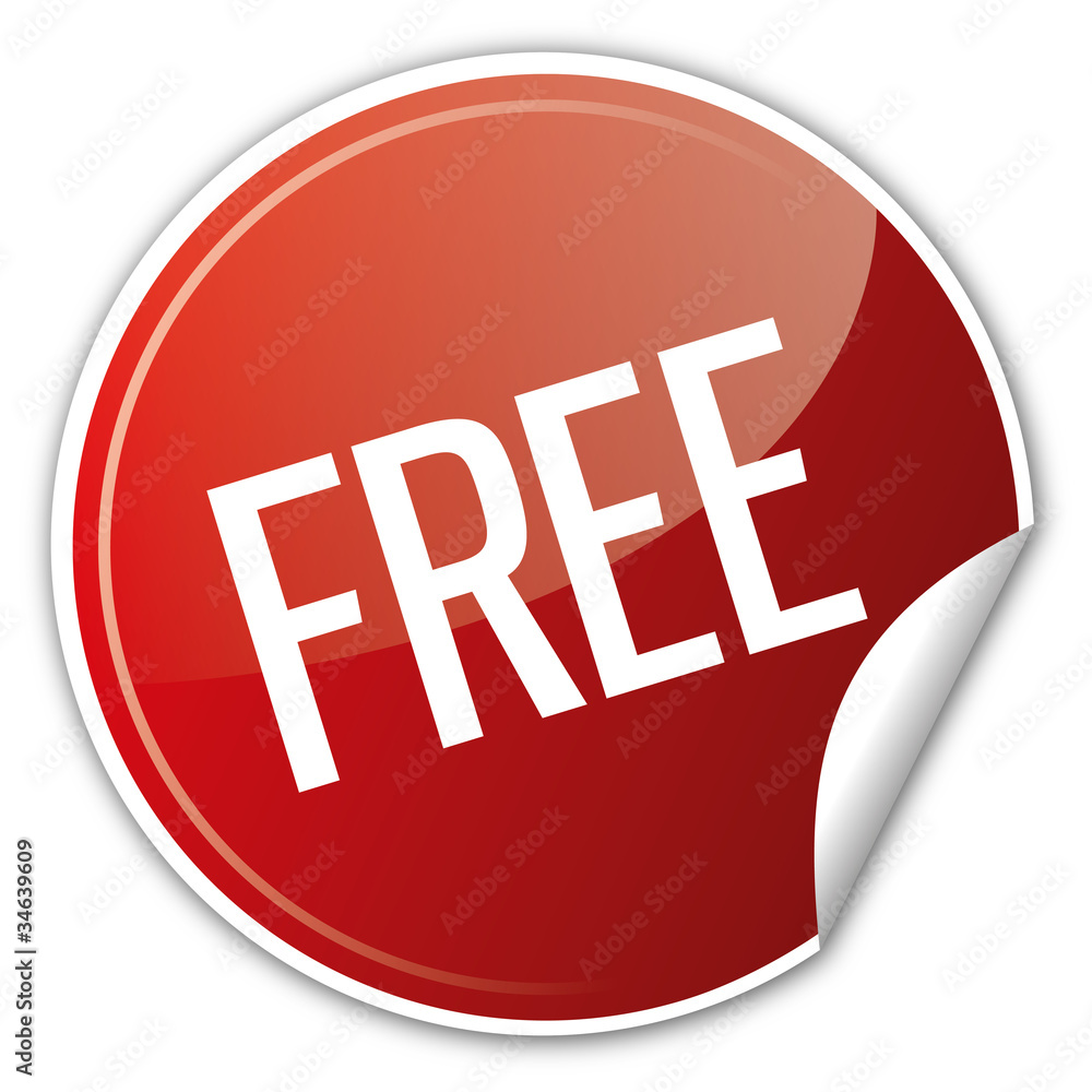 Button Rabatt - Free Gratis kostenlos umsonst geschenkt rot Stock ...