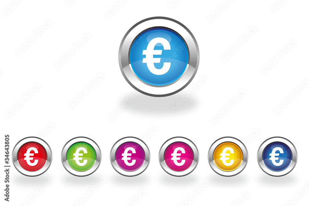 Euro currency icon/pictogram/button Stock Vector | Adobe Stock