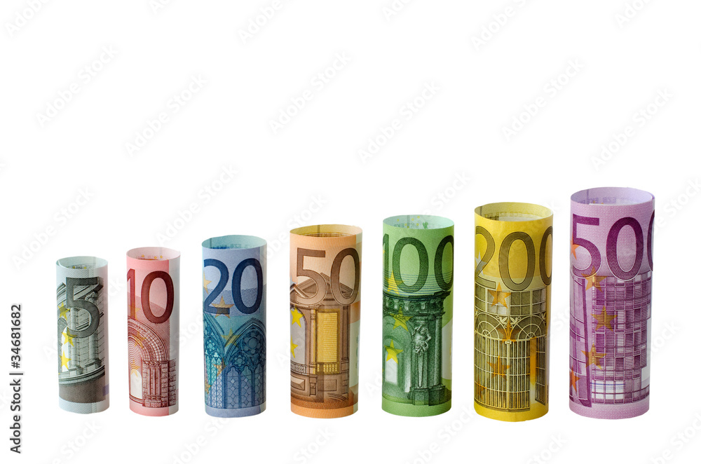 Geldscheine als Diagramm Stock Photo | Adobe Stock