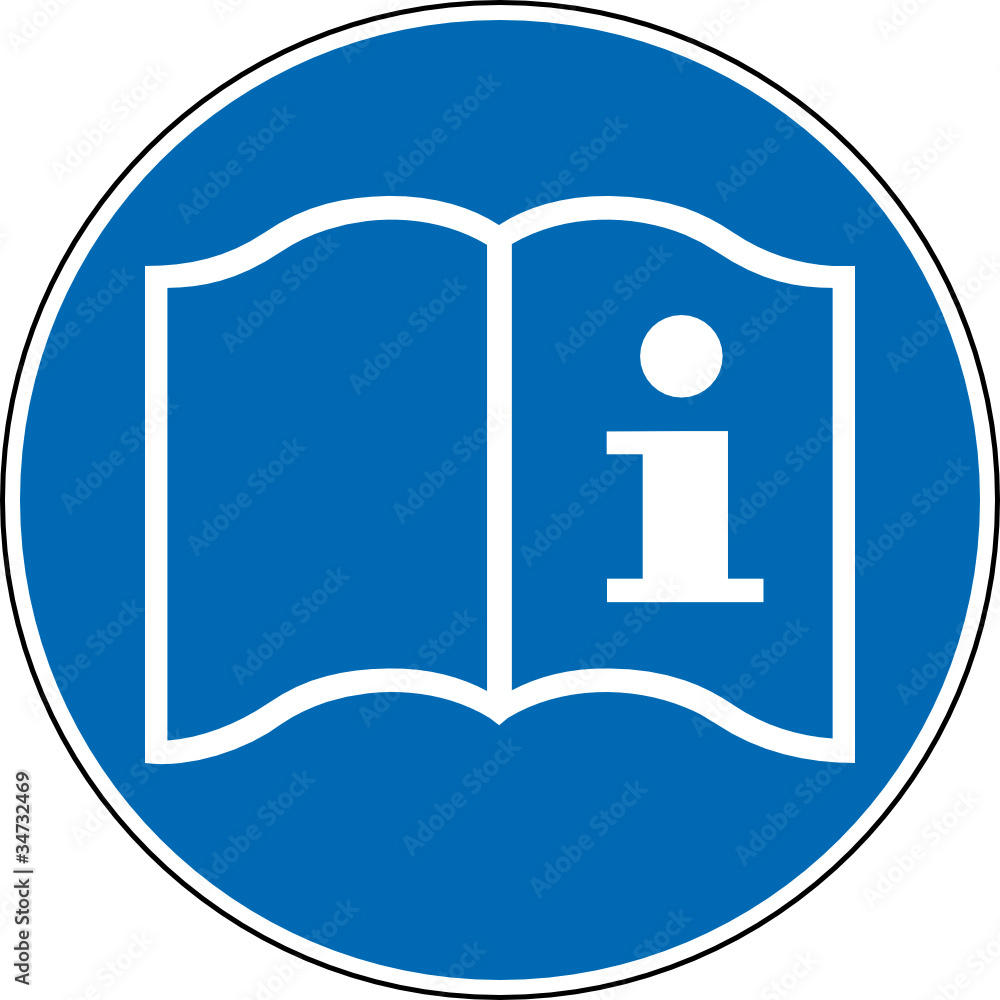 Gebotszeichen Gebrauchsanweisung FAQs lesen Zeichen Stock-Vektorgrafik ...