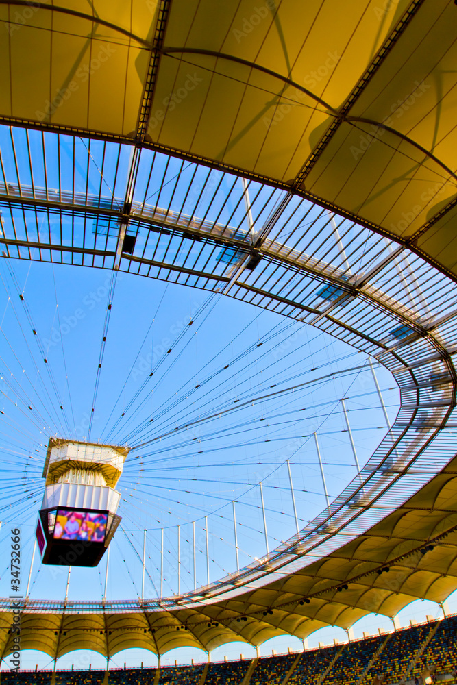 stadium roof with a big screen Stock Photo | Adobe Stock