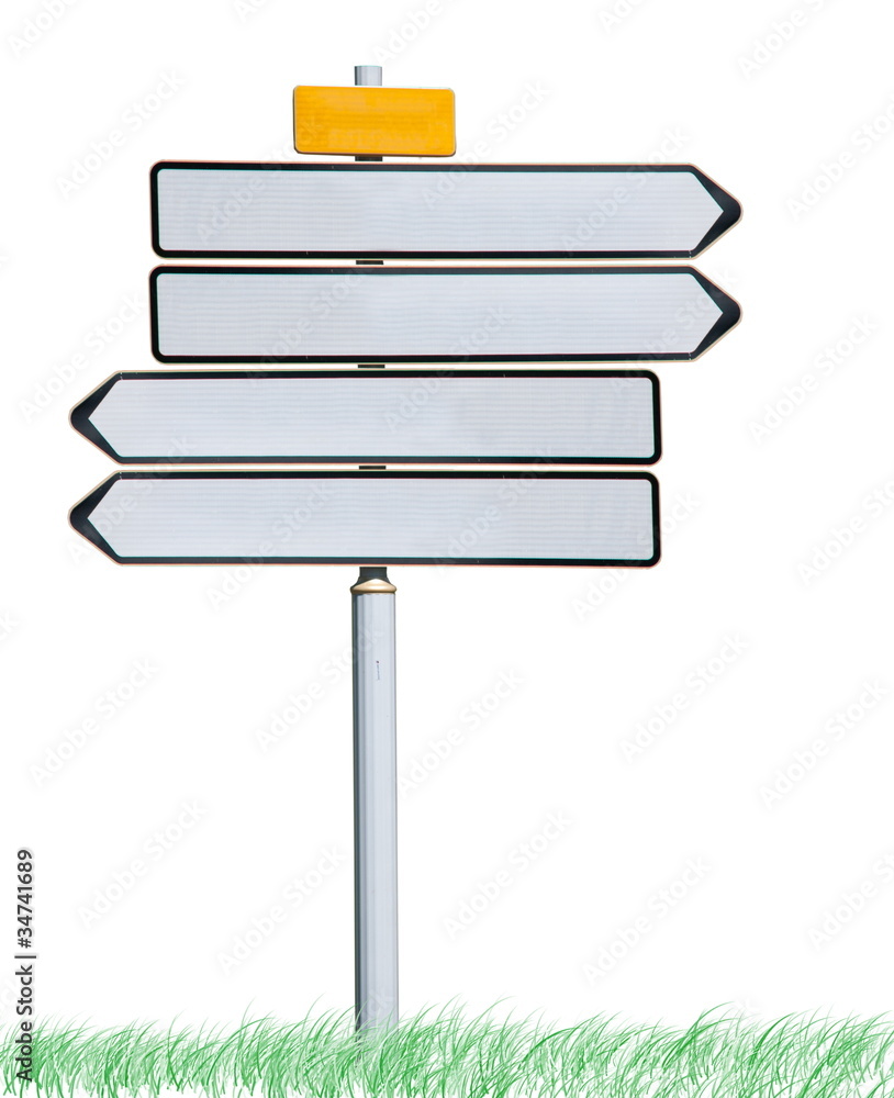Panneau de direction vierge. Stock Photo | Adobe Stock