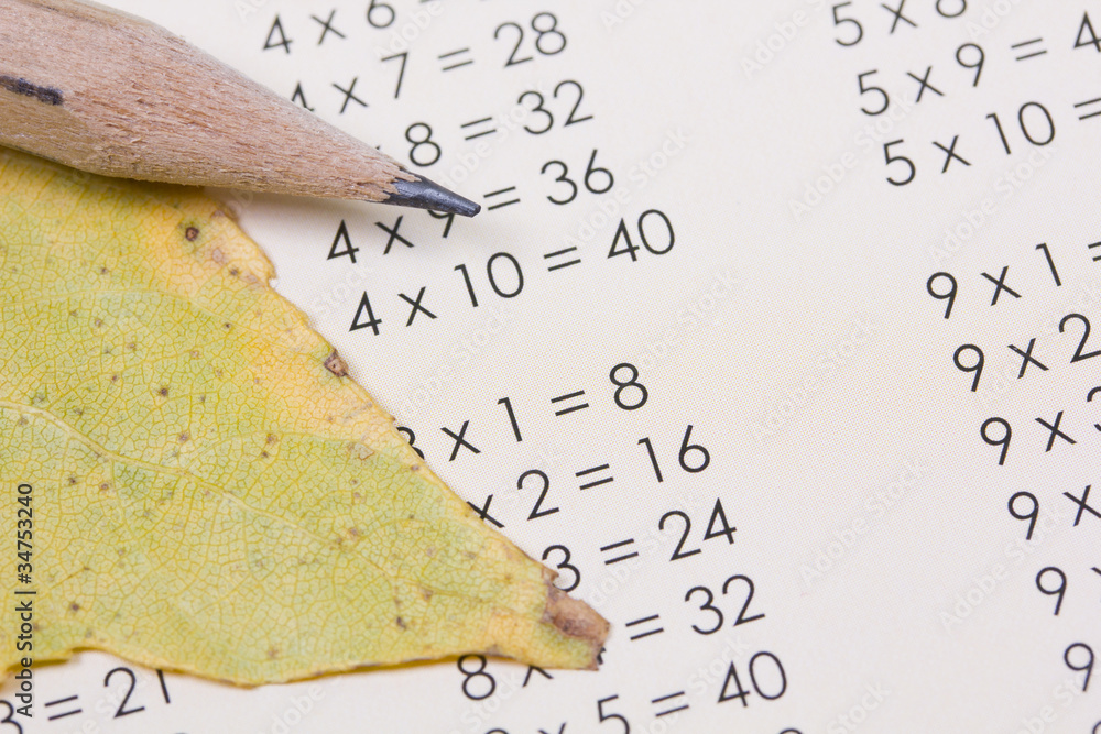 multiplication table Stock Photo | Adobe Stock